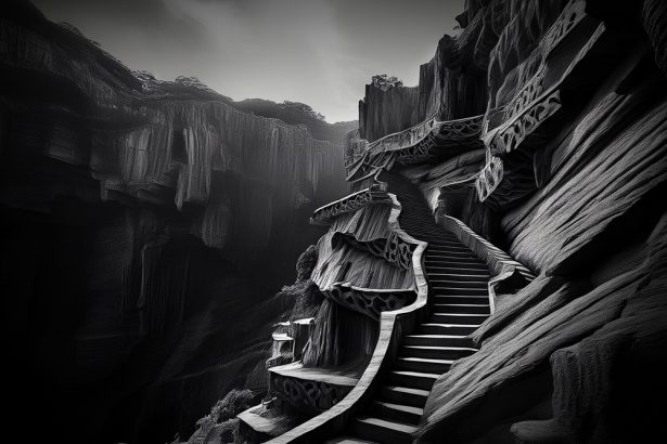 cliff-stairs-monochrome-AI – LEANNE COLE